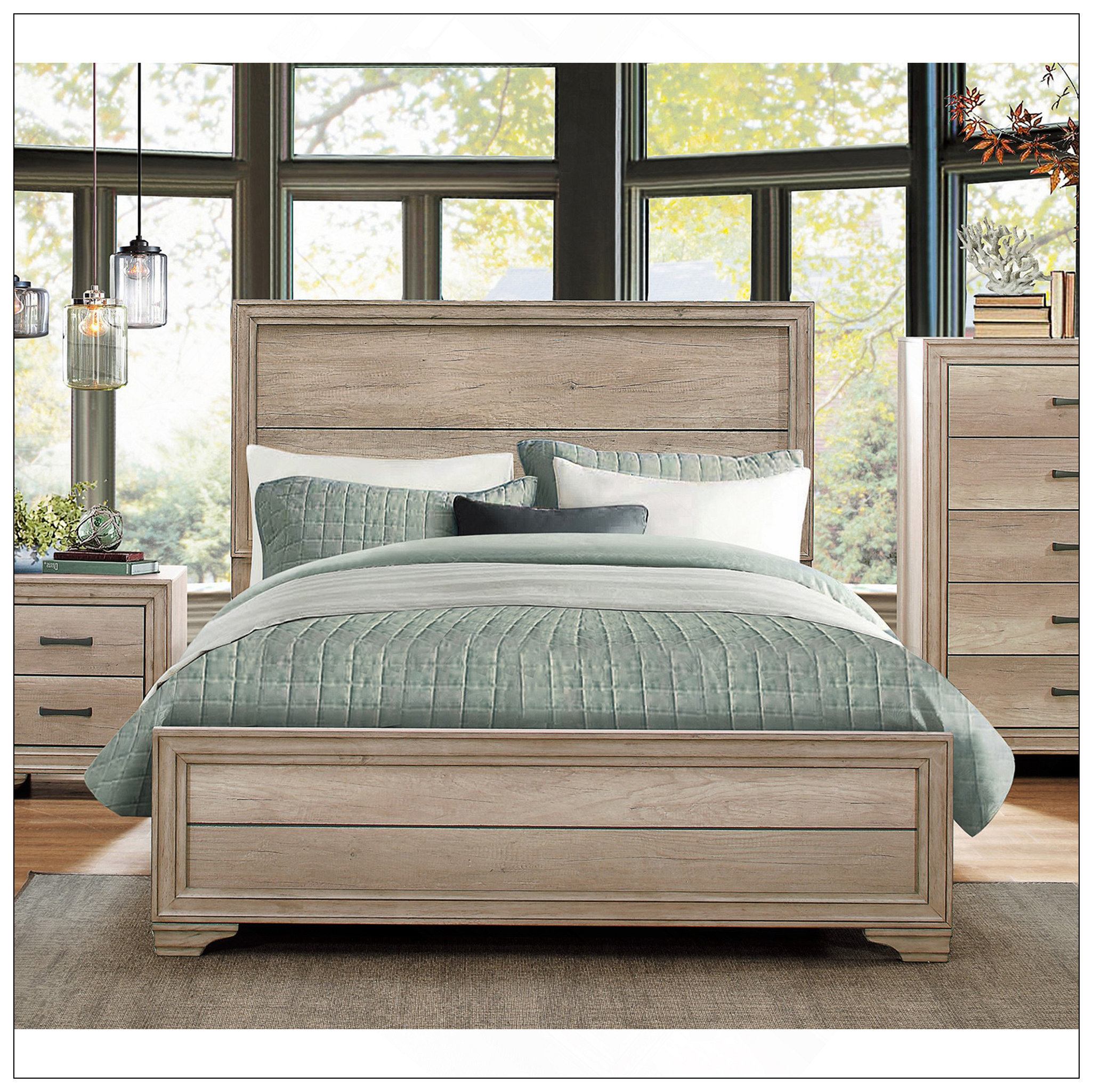 August Grove® Contemporary Natural Finish 1Pc Full Size Bed Premium ...