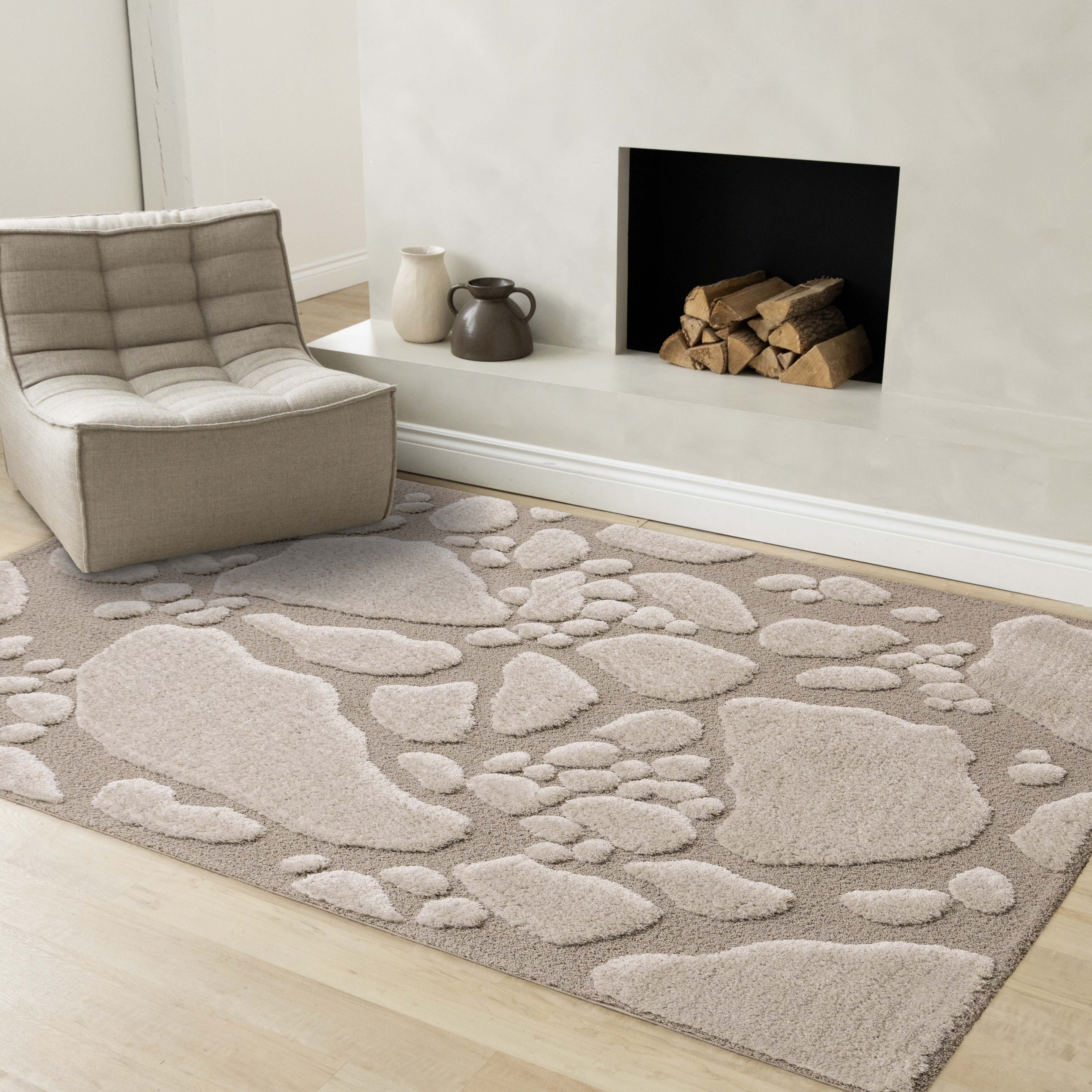 Brayden Studio® Luxe Dots Tan Indoor Area Rug | Wayfair