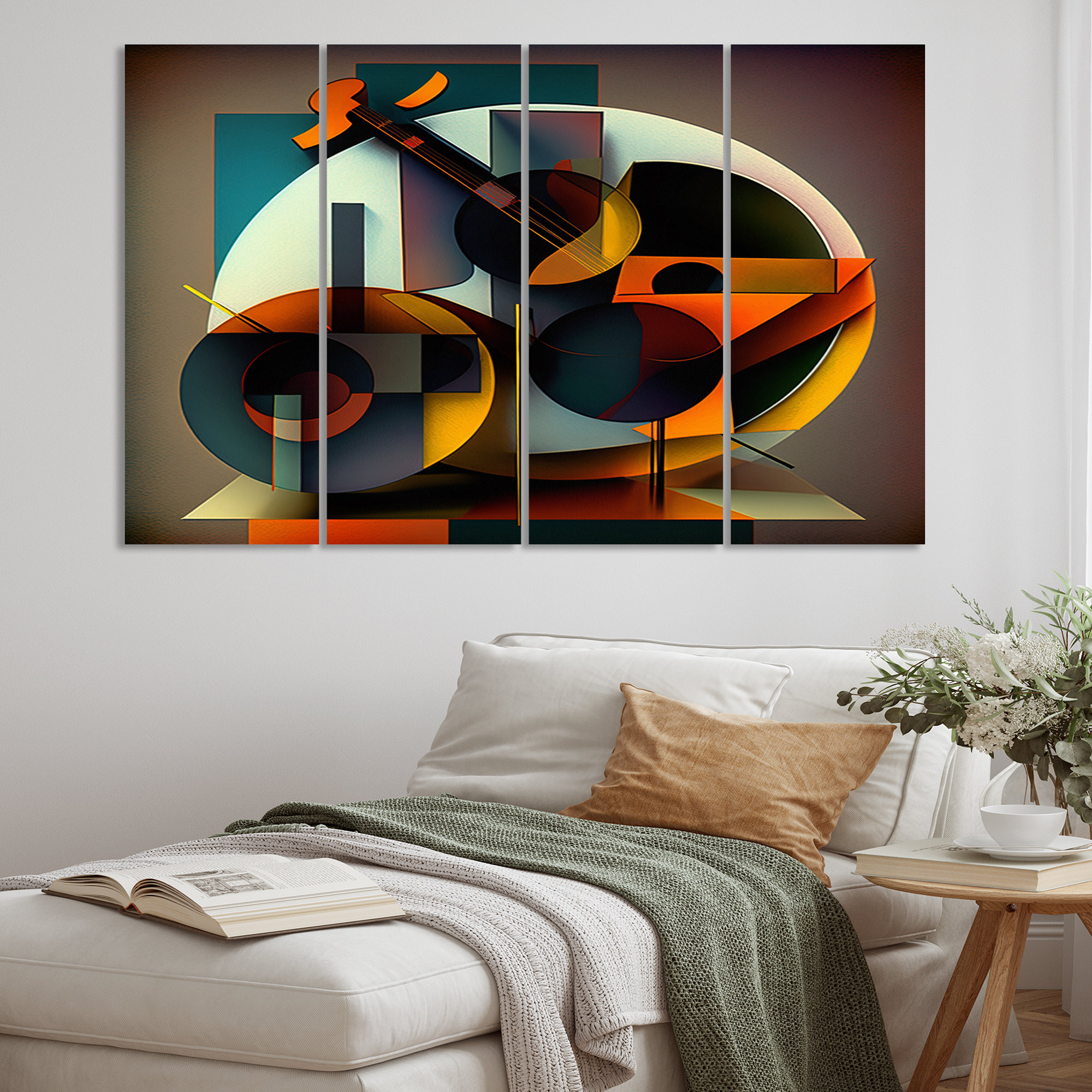 Wrought Studio™ Abstract Retro Guitar Geometric Musical Symphony I ...