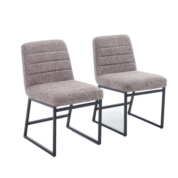 17 Stories Sumiyah Linen Upholstered Metal Parsons Chair | Wayfair