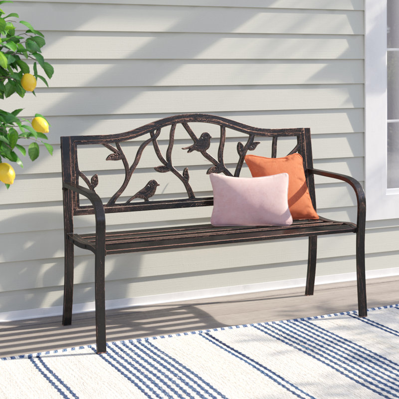 Three Posts™ Landwehr Powder Coated Steel Park Bench & Reviews | Wayfair