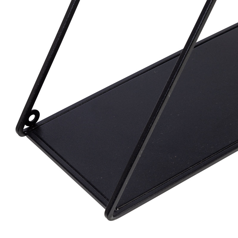 Wade Logan® Three-Tier Triangle Decorative Metal Wall Shelf, Black ...