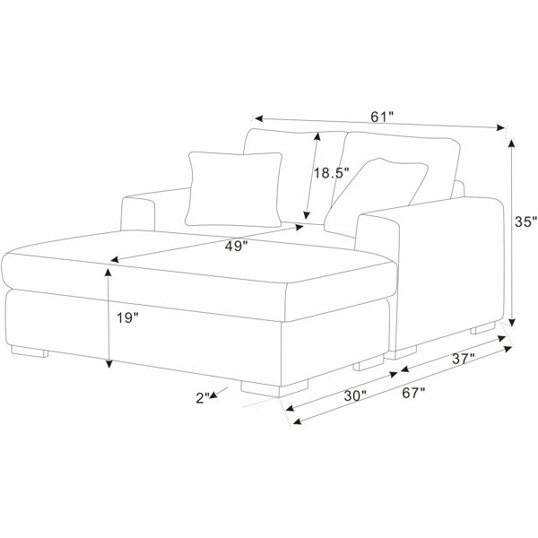 Latitude Run® Corduroy Ridge Oversized Chaise Lounge | Wayfair