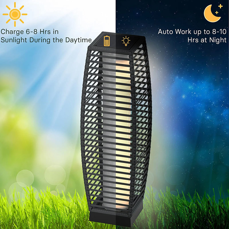 AllModern Freida Solar Powered Wicker Floor Lamp & Reviews | Wayfair