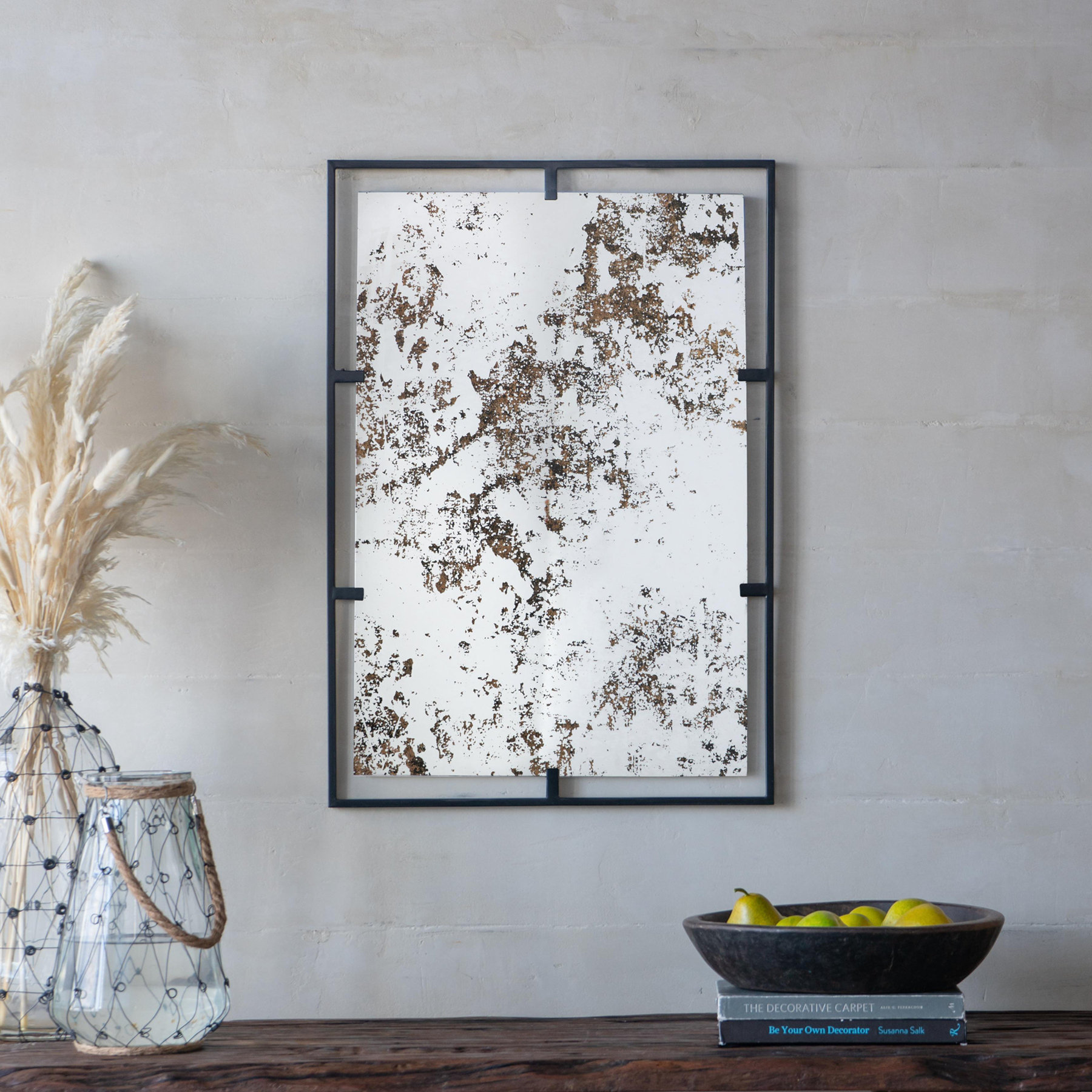 17 Stories 32" x 22" Rectangle Antiqued Wall Mirror Wall Mirror with ...