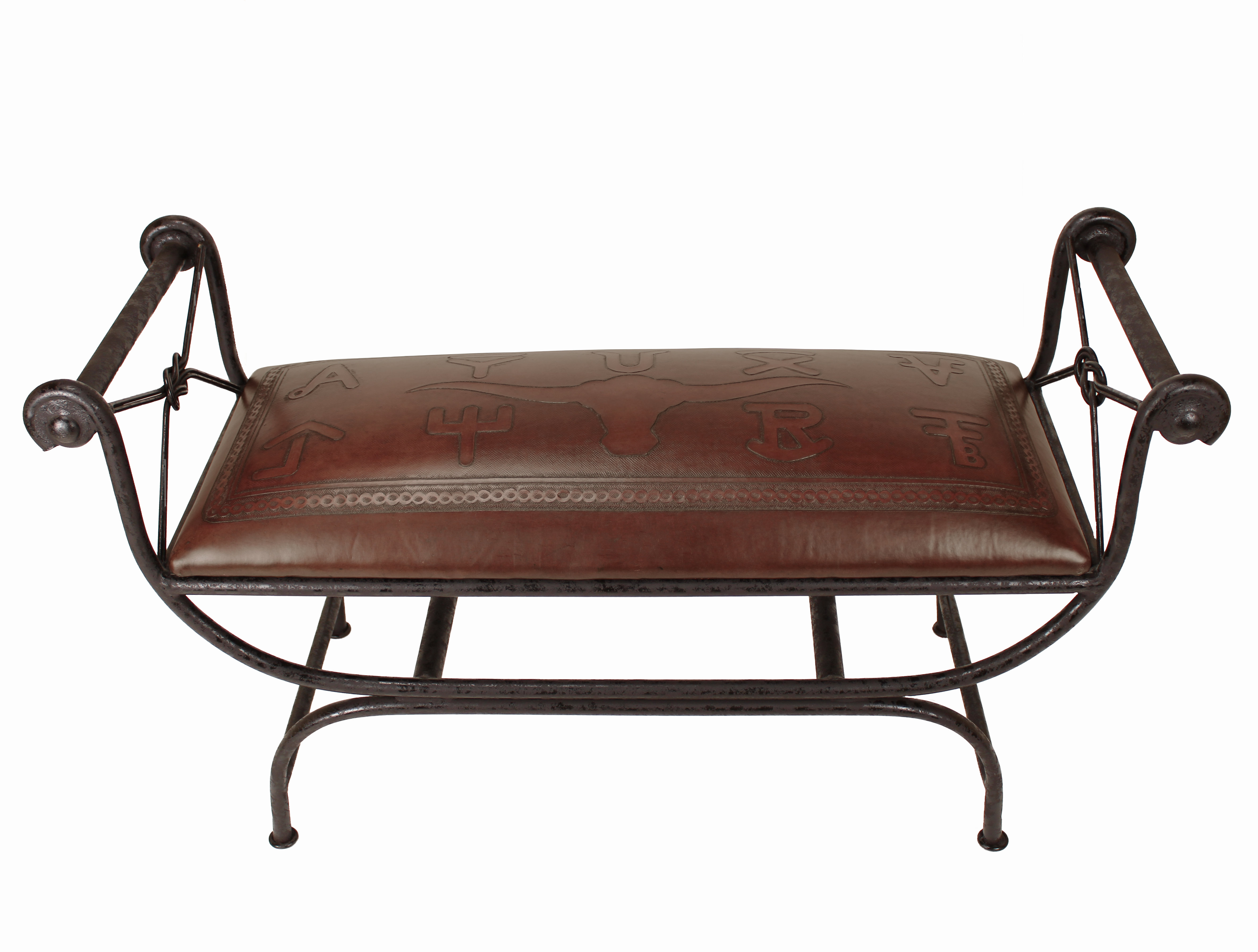 New World Trading Western Genuine Leather Bench | Wayfair