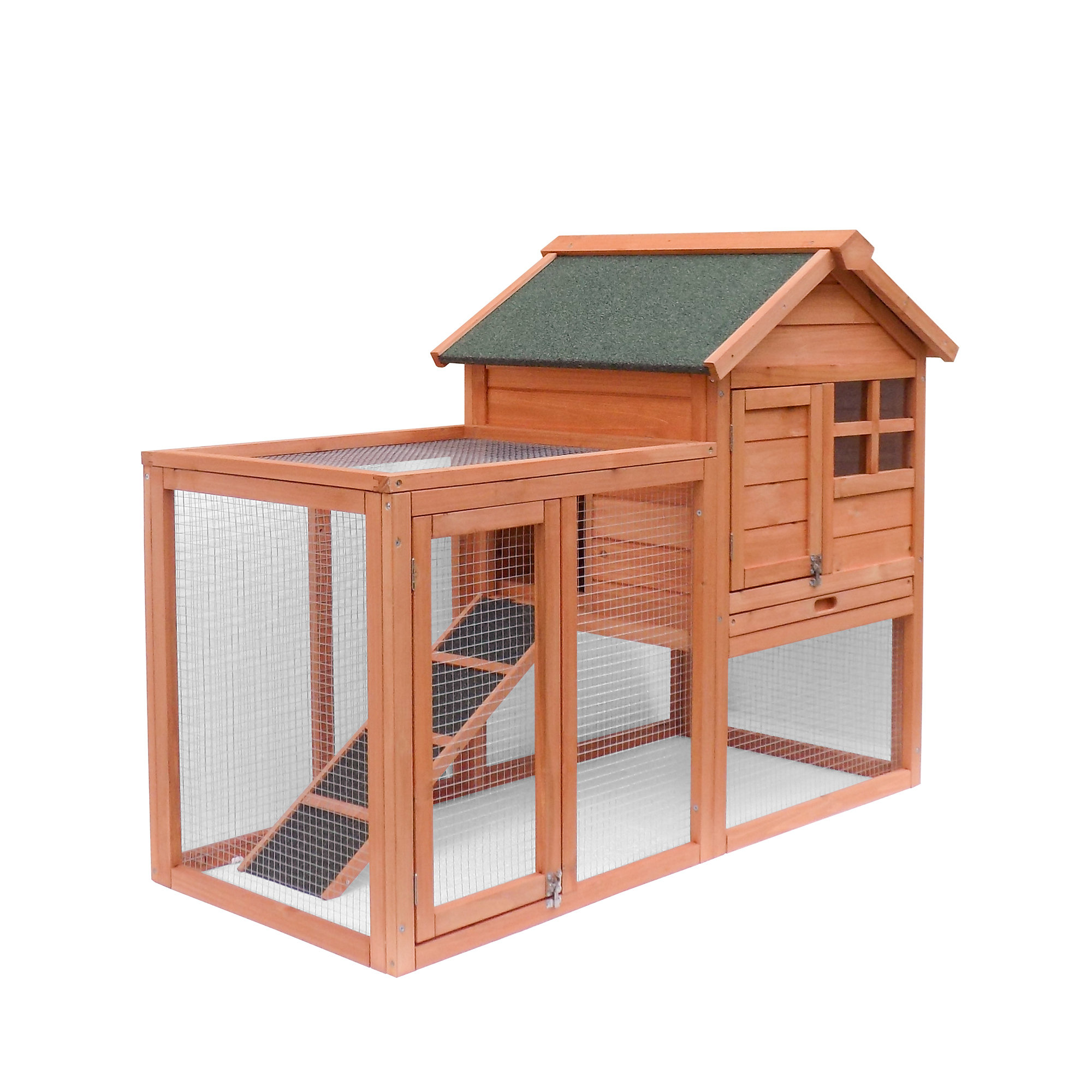 Ophelia & Co. Easily-Assembled 2-Storey Wooden Rabbit House and Chicken ...