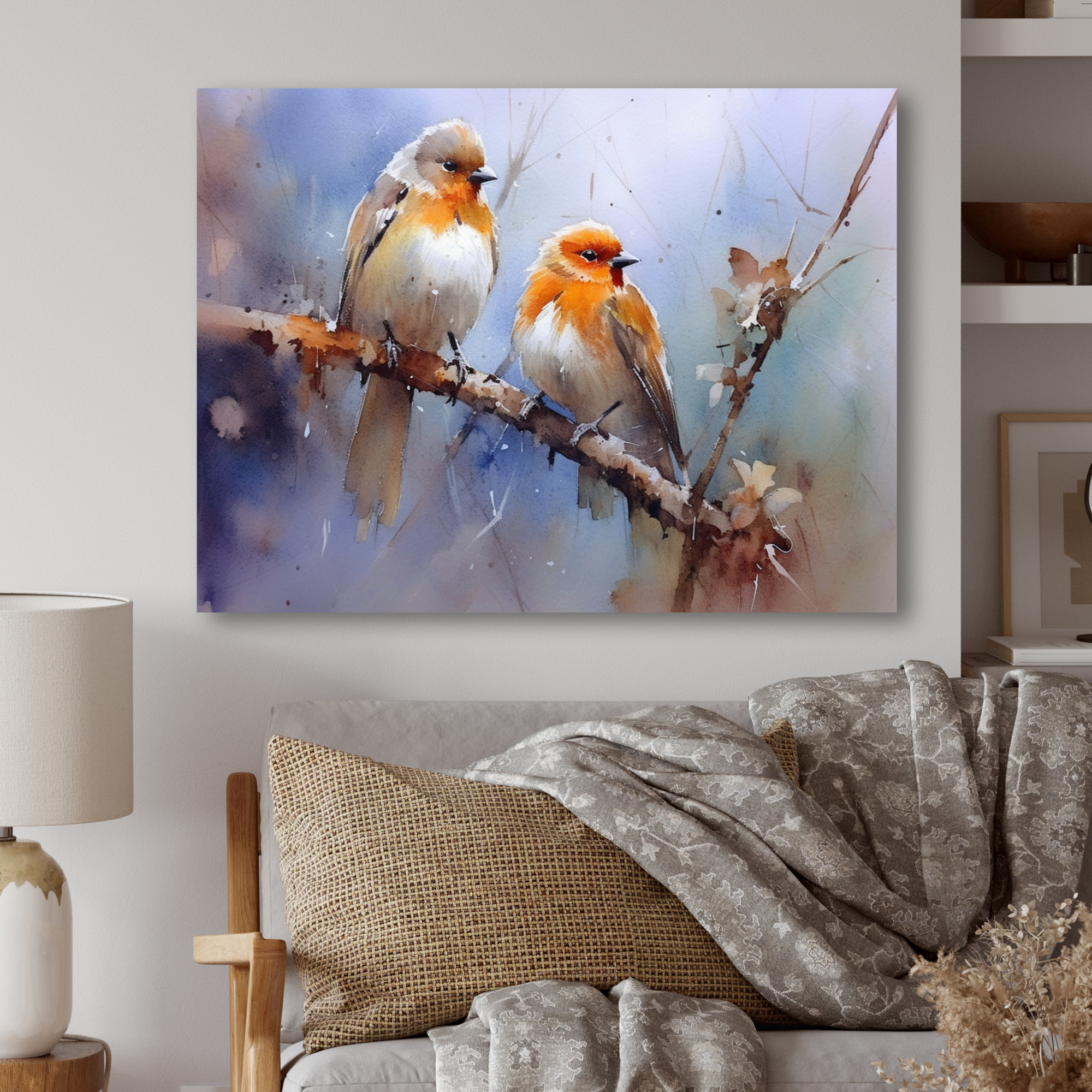 Winston Porter Beige and Brown Sparrow Birds II - Animals Bird Metal ...