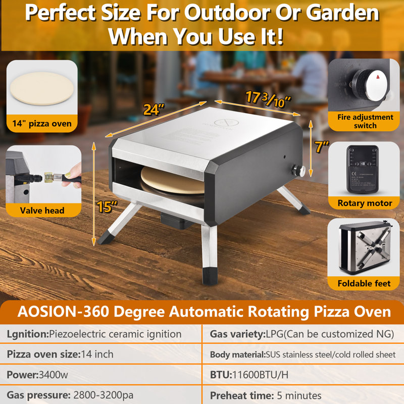 ARC Portable Rotating Gas Pizza Oven for Outdoor & Reviews | Wayfair