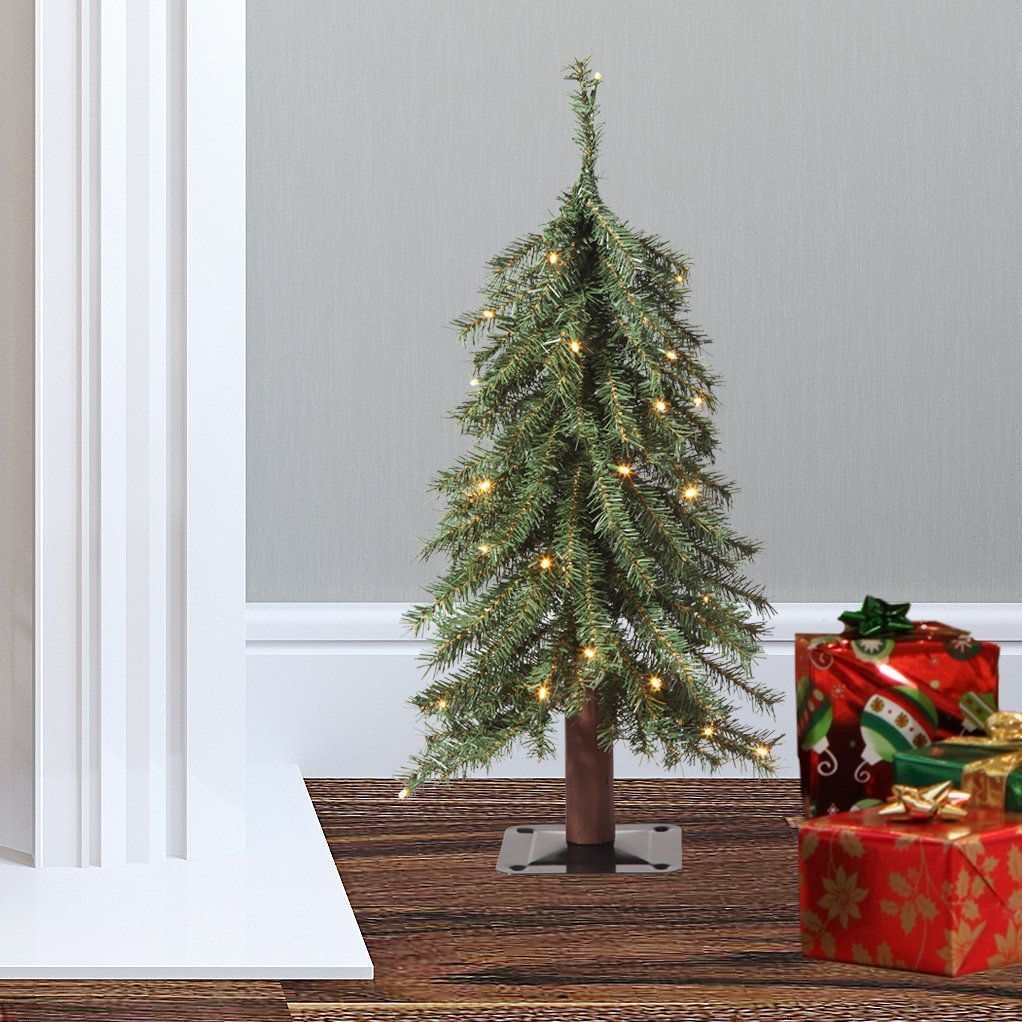 Haute Decor 5 Ft. Artificial Mountain Fir Tree - Natural Wood Pole ...