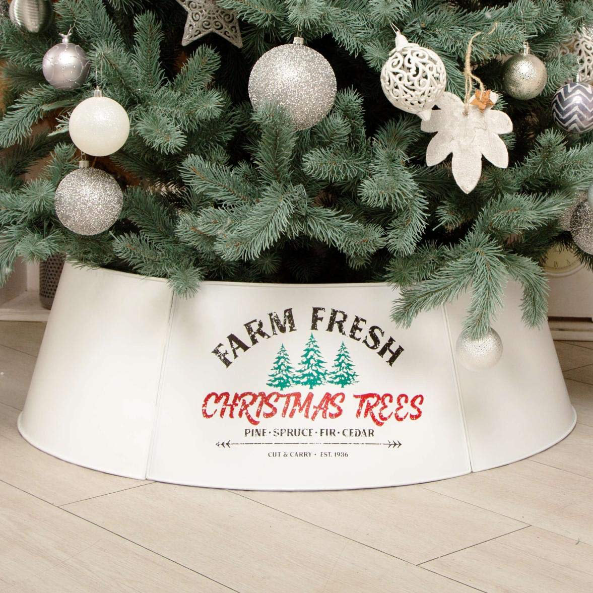 The Holiday Aisle® Hallops Galvanized Tree Collar | Wayfair