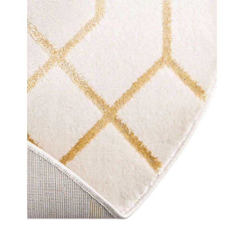 Mercer41 Corando Geometric Ivory/Gold Area Rug & Reviews | Wayfair
