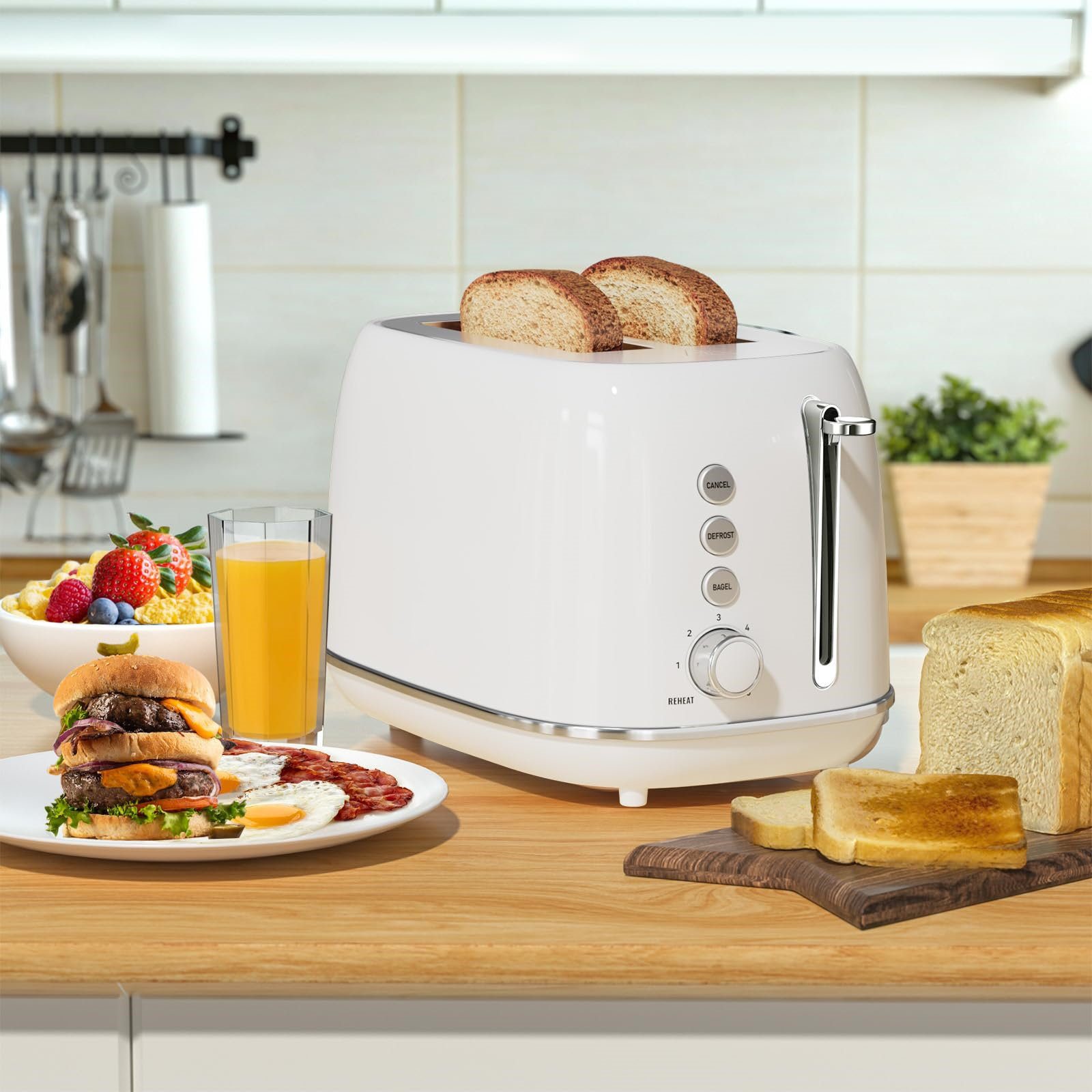 MODERN WALLS LLC Toaster 2 Slice, Retro Wide Slot Stainless Steel ...
