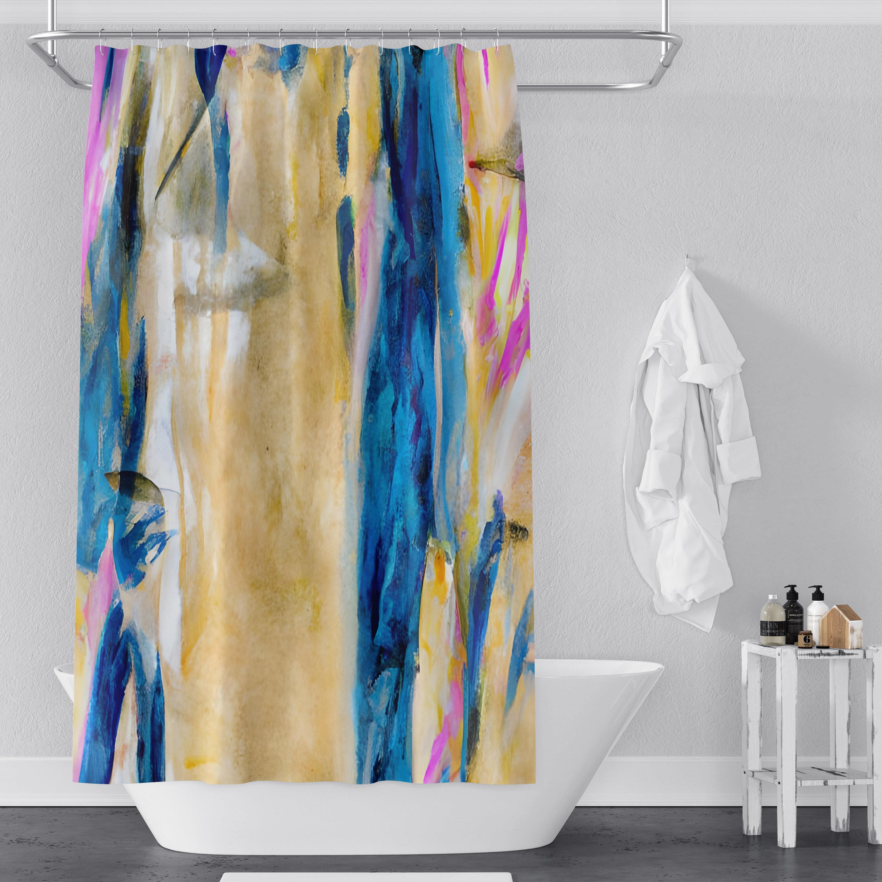 East Urban Home Cromp Abstract Shower Curtain | Wayfair