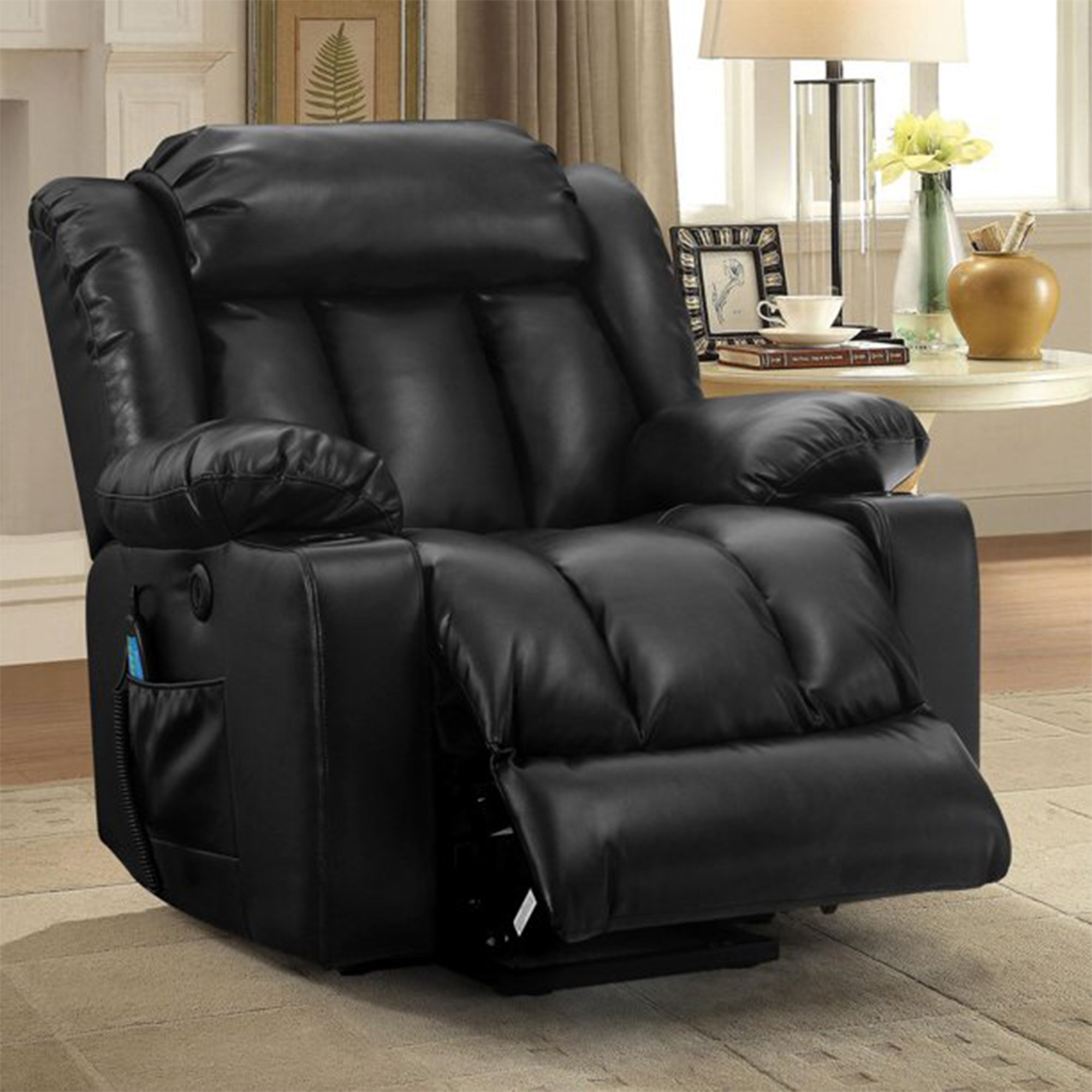 Latitude Run® Large Power Lift Recliner Chair with Massage and Heat for ...