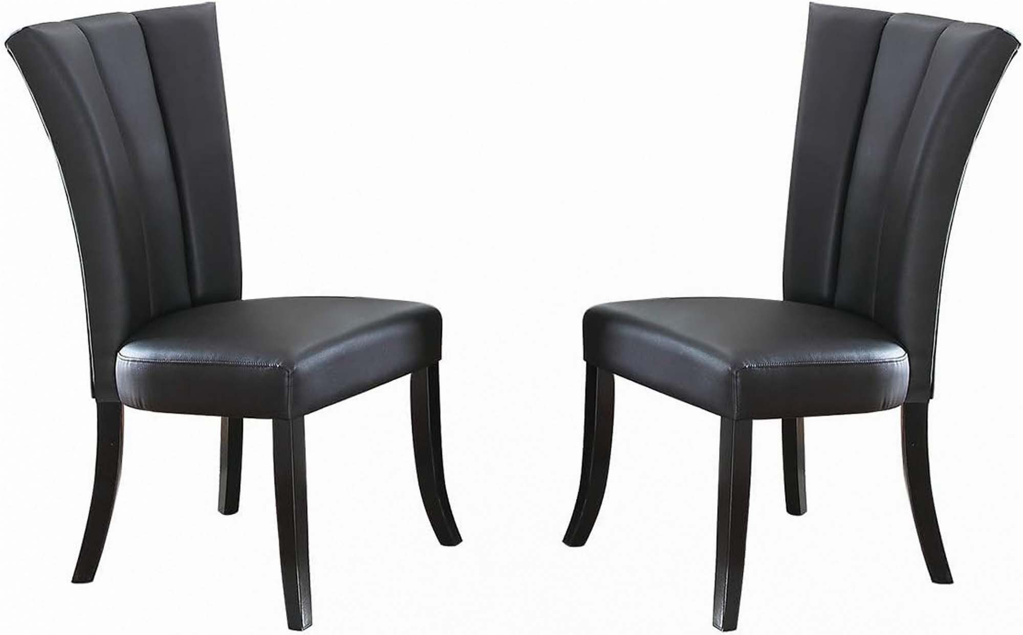 GRILLO HOME Faux Leather Upholstered Chairs Dining Room Wide Flair Back ...