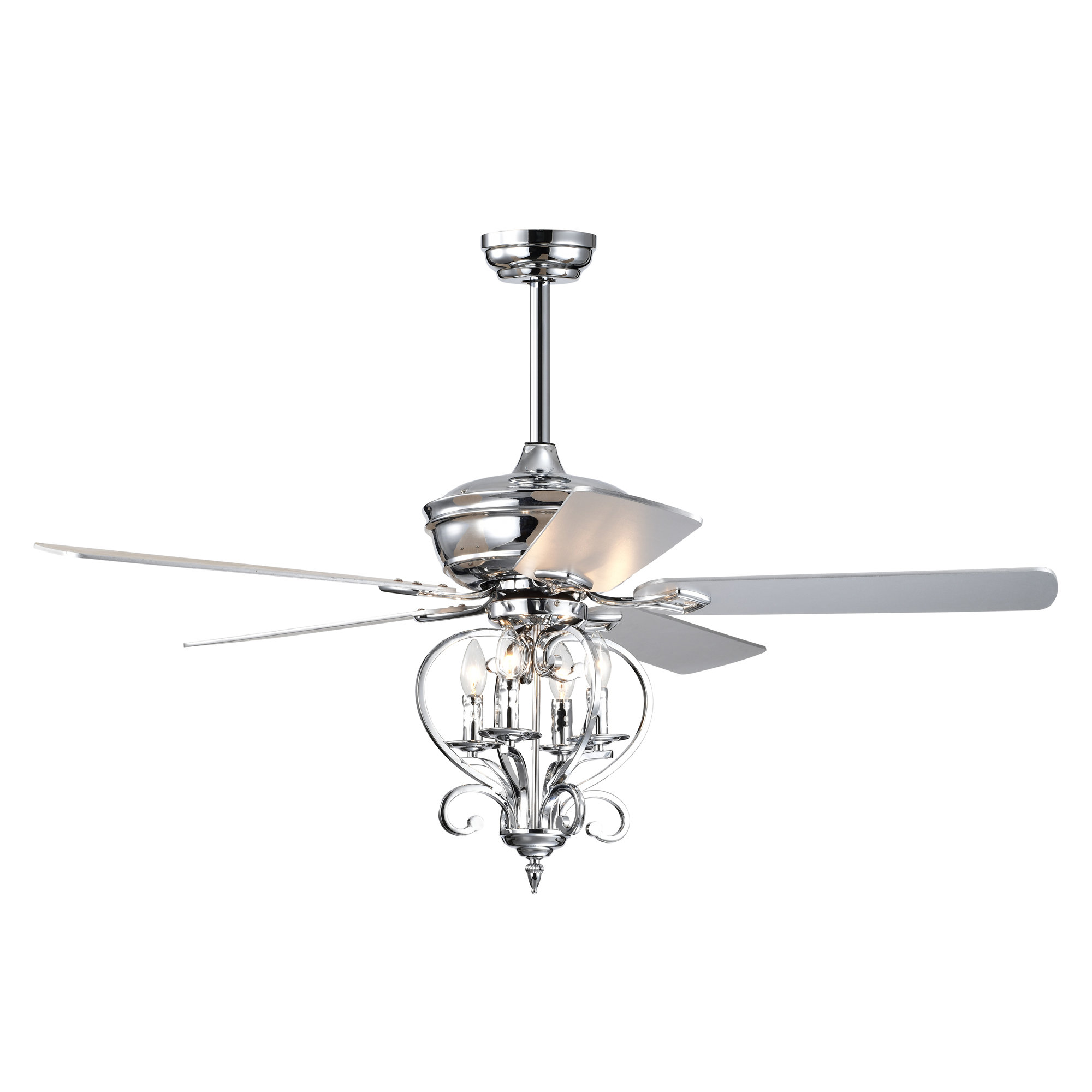 Warehouse of Tiffany Kayla 52 Inch Chrome Candle Light Ceiling Fan With ...