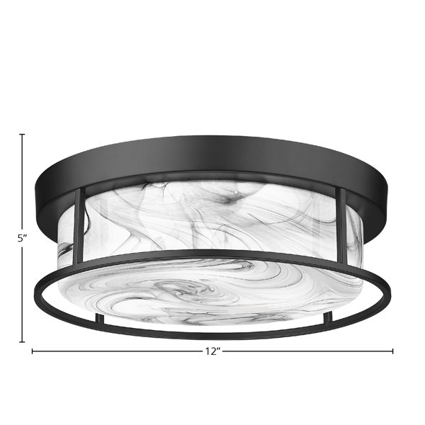 Toltec Lighting 12" Flush Mount, 2-Bulbs, Shown In Matte Black Finish ...