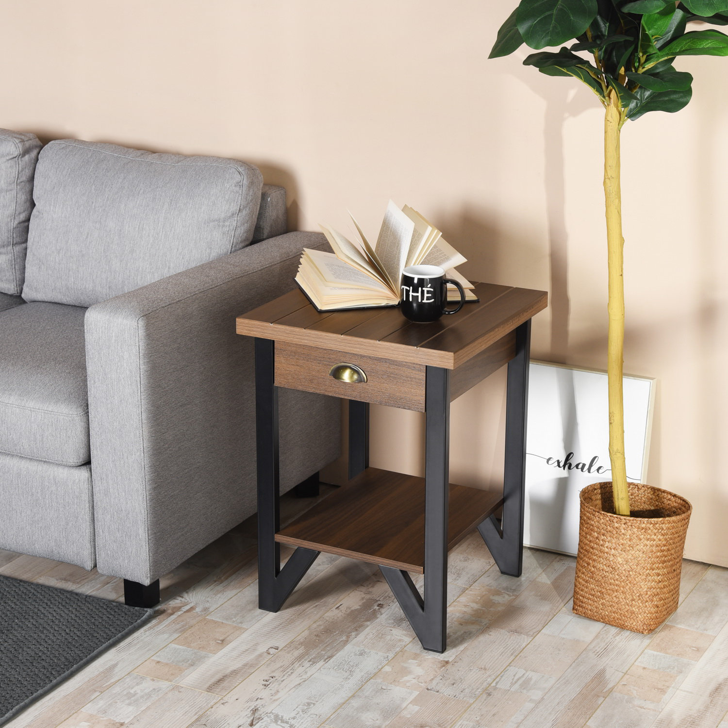 The Twillery Co. Table de bout avec rangement Bittinger - Wayfair Canada