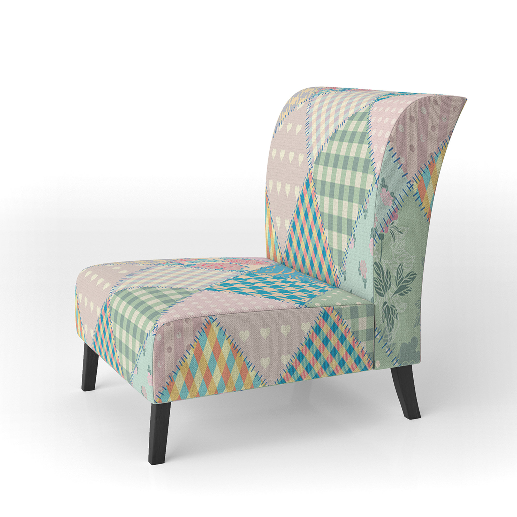 Orren Ellis Multicolor Quilting Patchwork - Upholstered Patterned ...