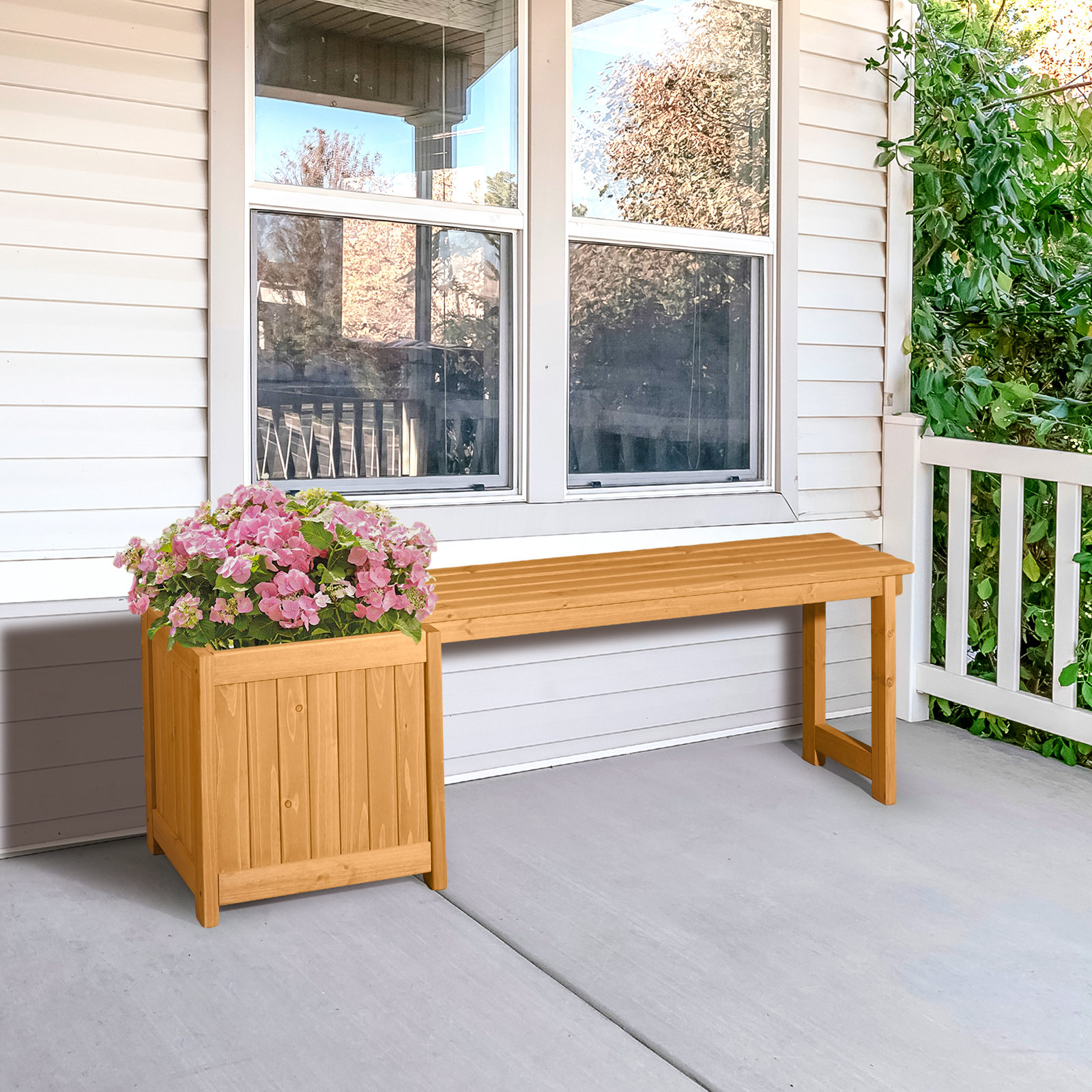 Ophelia & Co. 41 In. 2-In-1 Solid Wood Patio Bench With Raised Garden ...