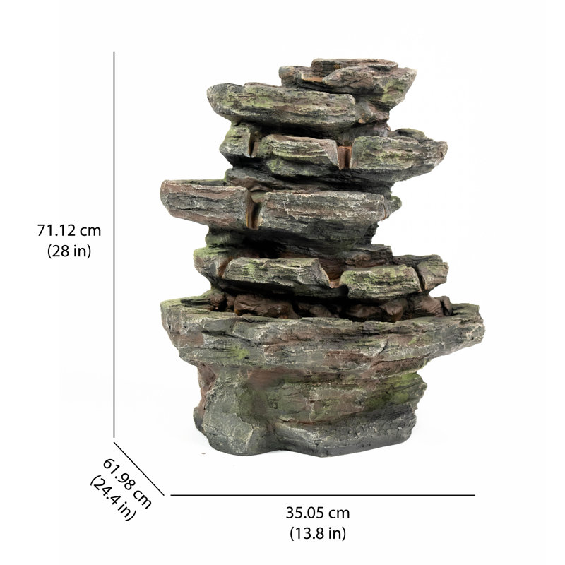 Hi-Line Gift Ltd. Stone Multi-Level Fountain with Light & Reviews ...