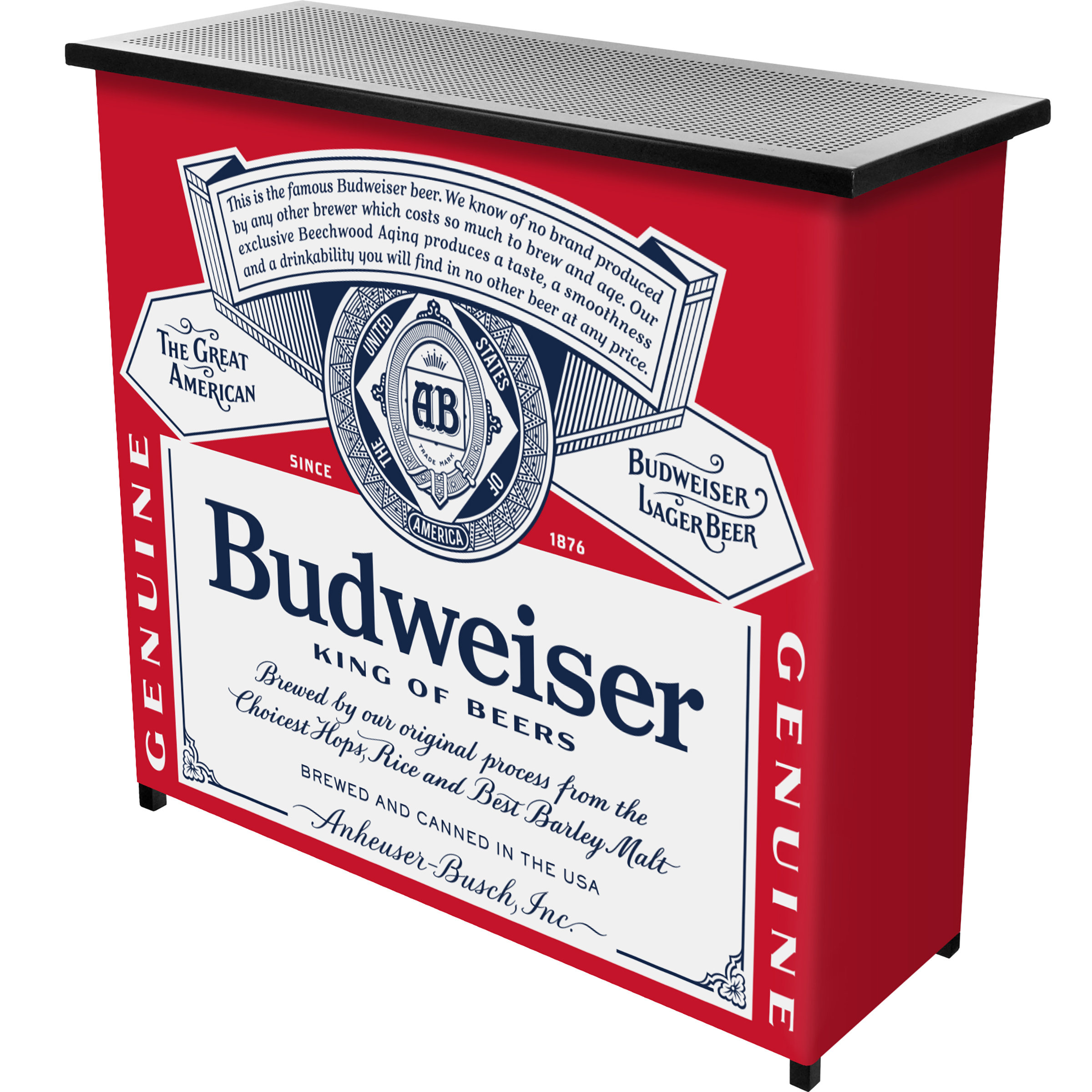 Trademark Global Budweiser Label Design 2-Shelf Portable Bar & Reviews ...