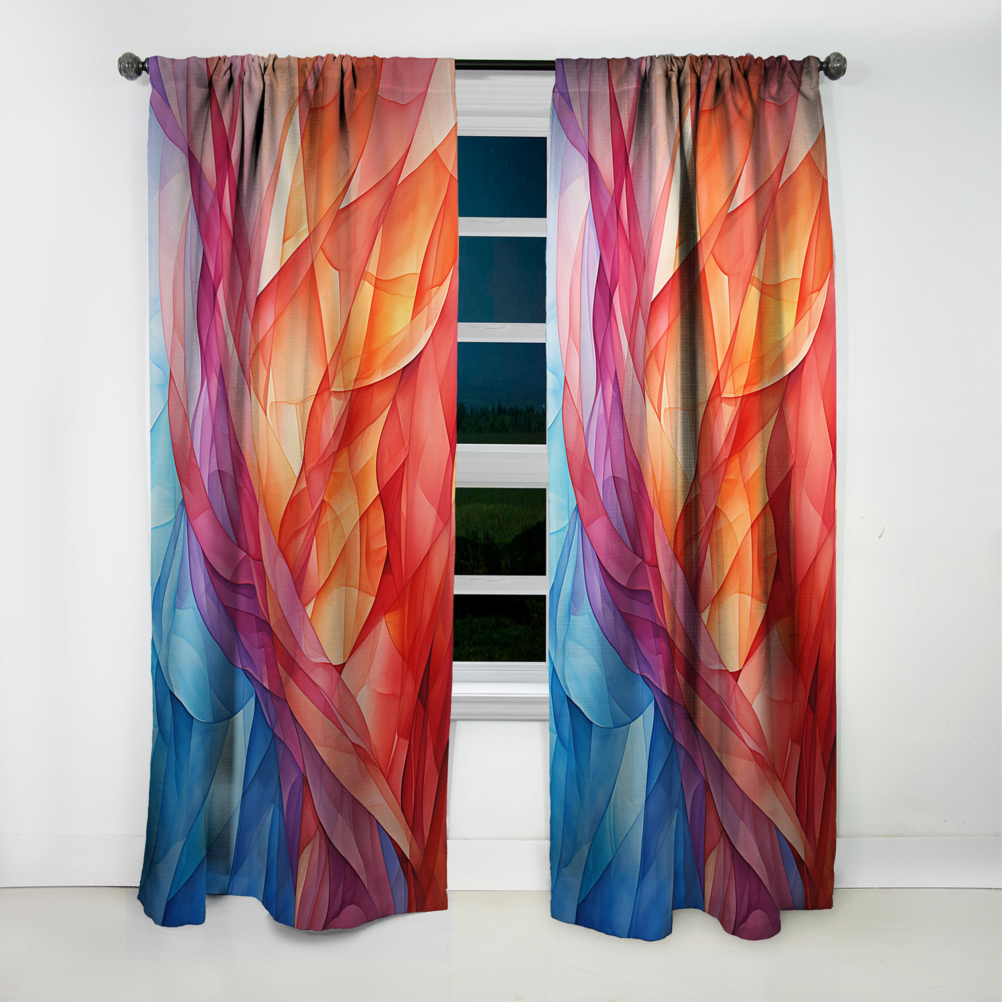 Orren Ellis Multicolor Cubism Chromatic Facets - Cubism Curtain ...