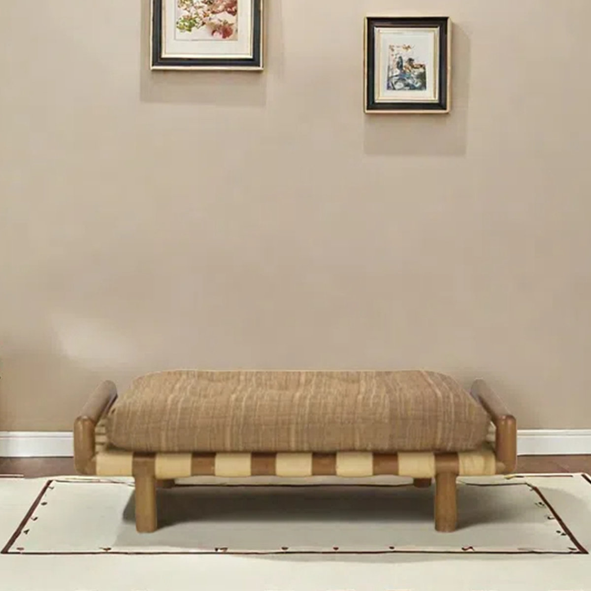 Ebern Designs Solid wood bench clothing store entrance rest stoo ...