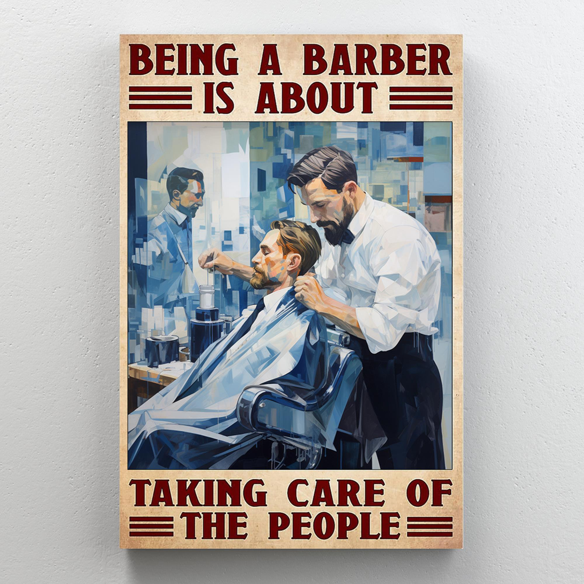 Trinx Man Being A Barber - 1 Piece Rectangle Graphic Art Print On ...