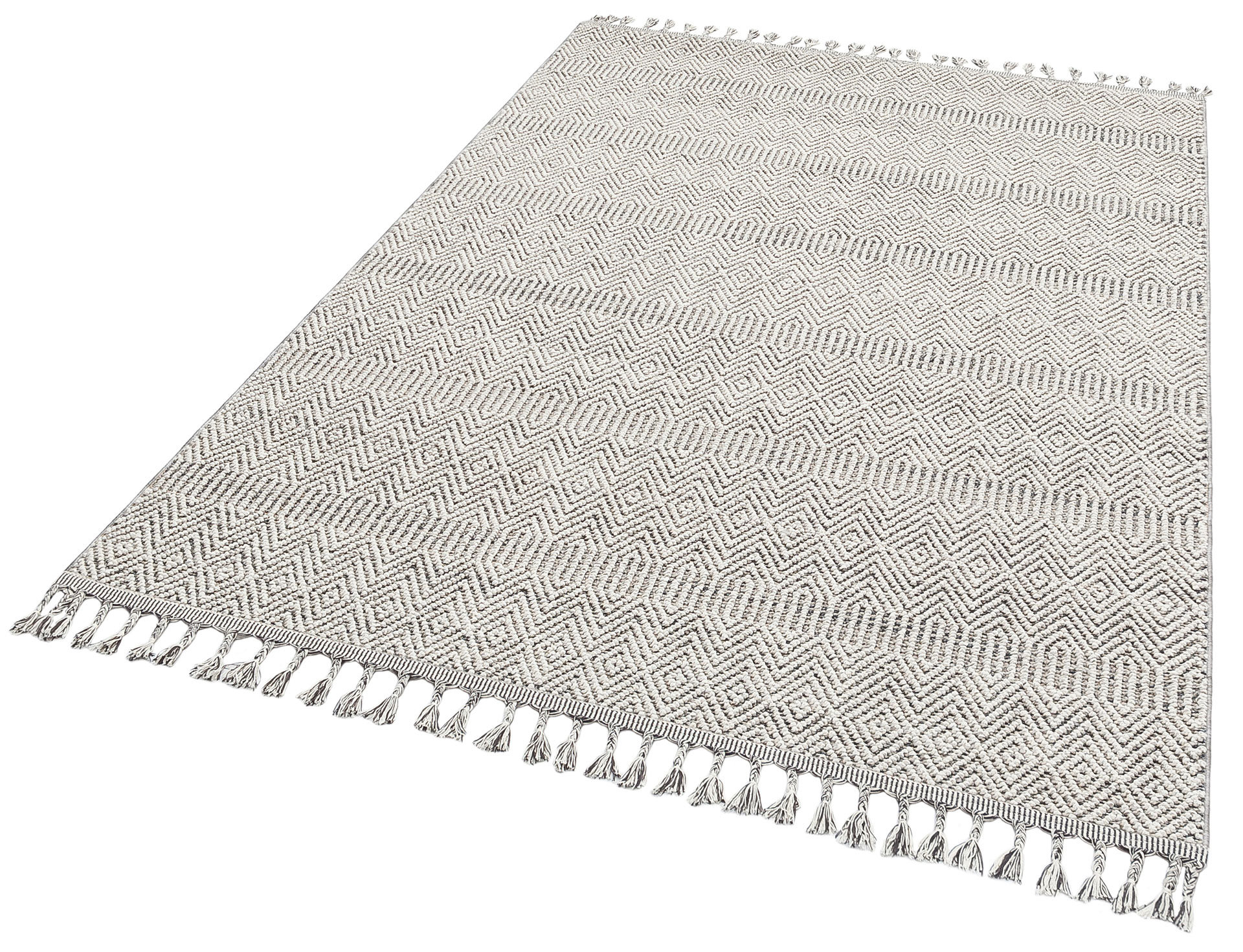 Dakota Fields Lafayette Grey Geometric Jute;Sisal Machine Made Area Rug ...