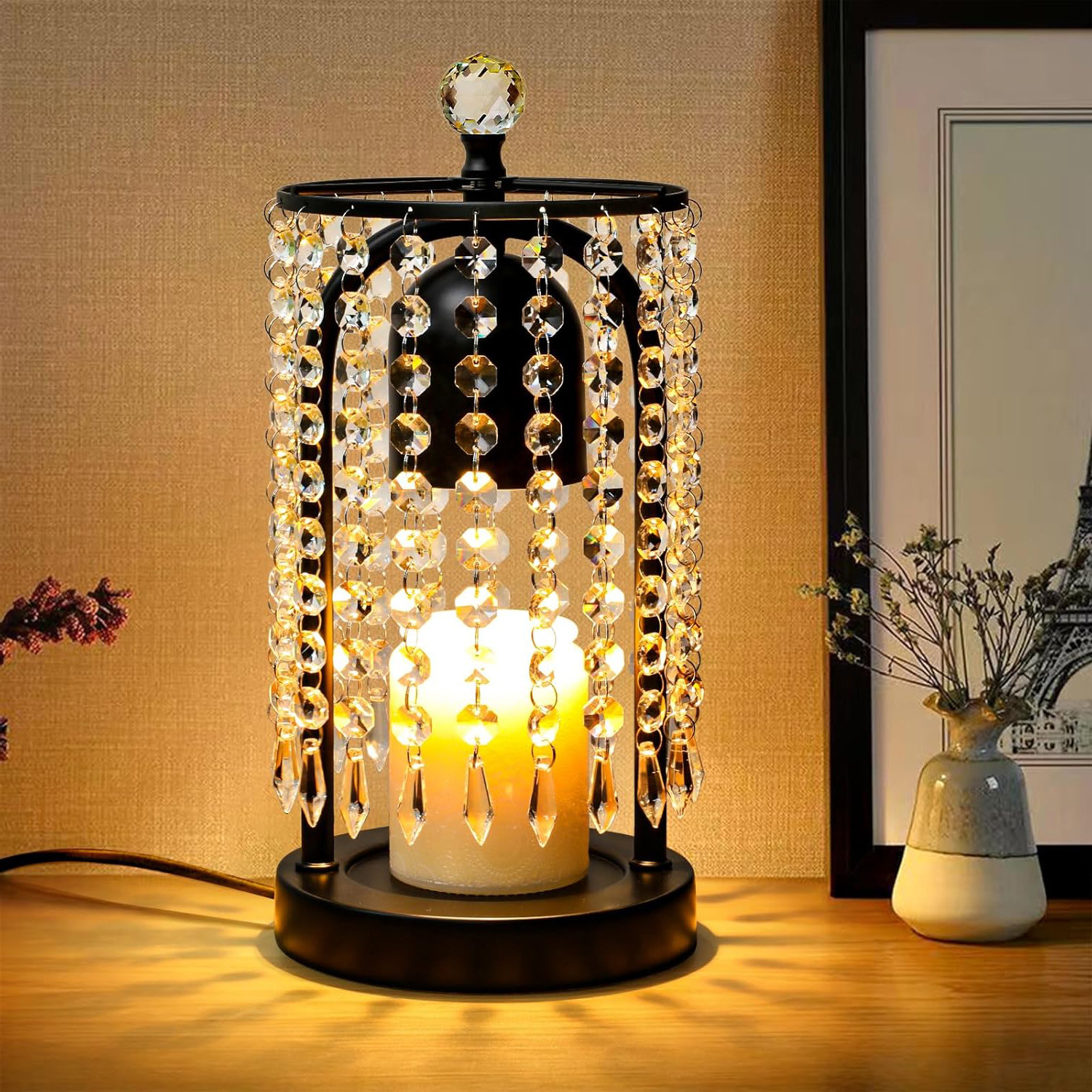 Latitude Run® Crystal Candle Lamp with Timer and Dimmer Flameless ...