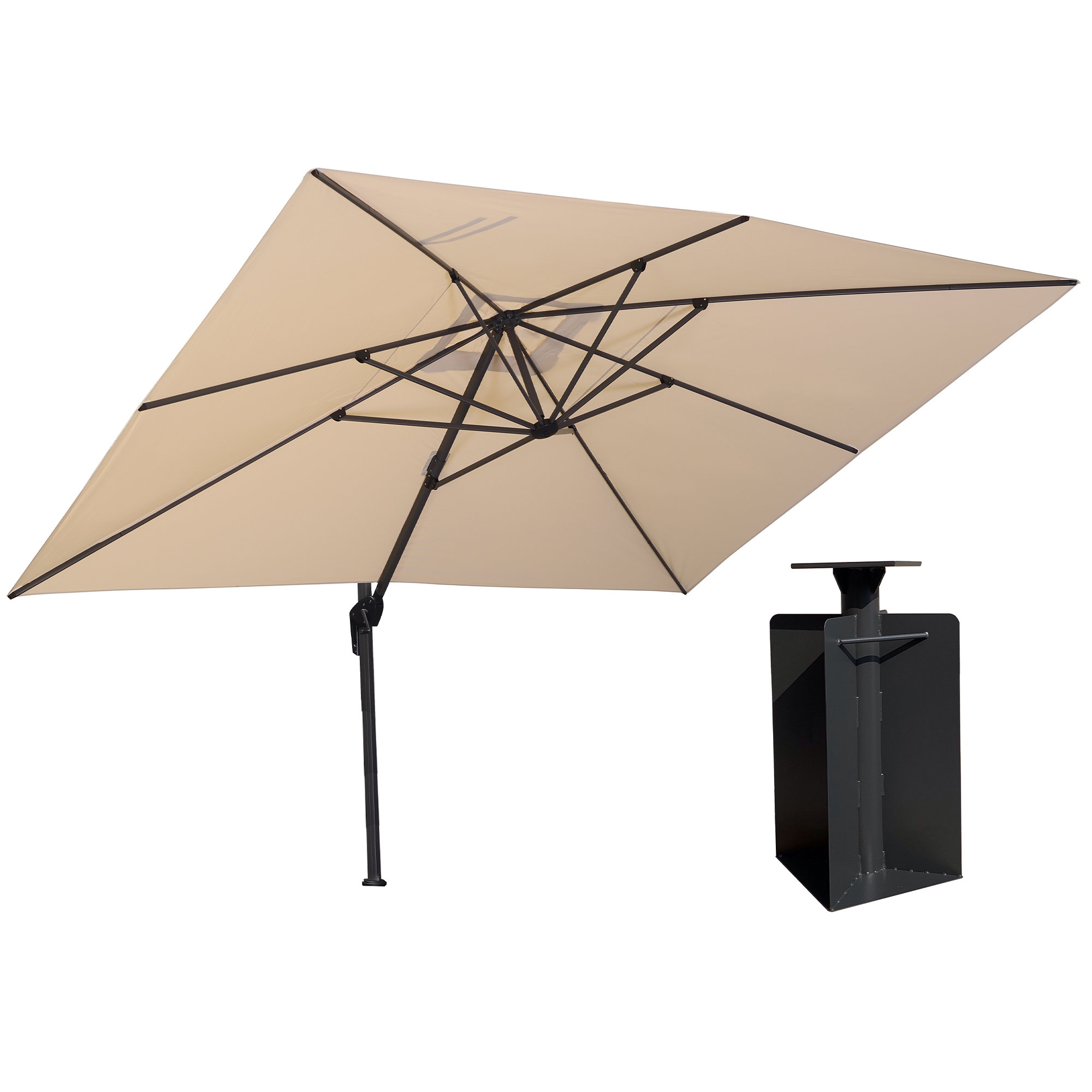 Purple Leaf 120'' x 156'' Rectangular Cantilever Umbrella with Crank ...