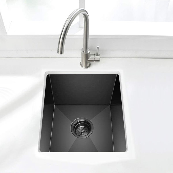 MENSARJOR Bar Sink, 14'' x 18'' Single Bowl Kitchen Sink, 16 Gauge ...