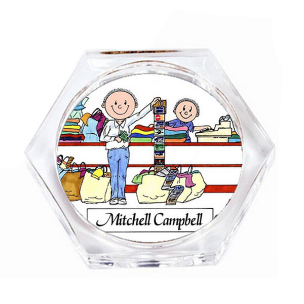 Printed Perfection Personalized Shopper - Male Drink Coaster Gift Set ...
