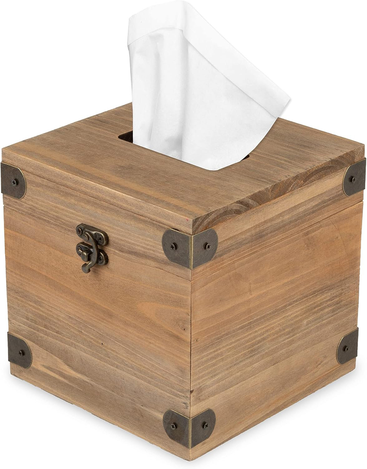 Millwood Pines 5 X 6 Rustic Tissue Box Holder - Hinged Lid Tissue ...