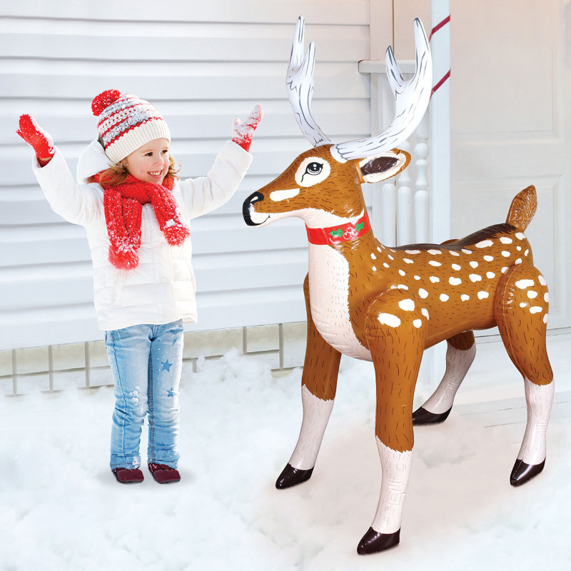 The Holiday Aisle® Christmas Reindeer Inflatable | Wayfair