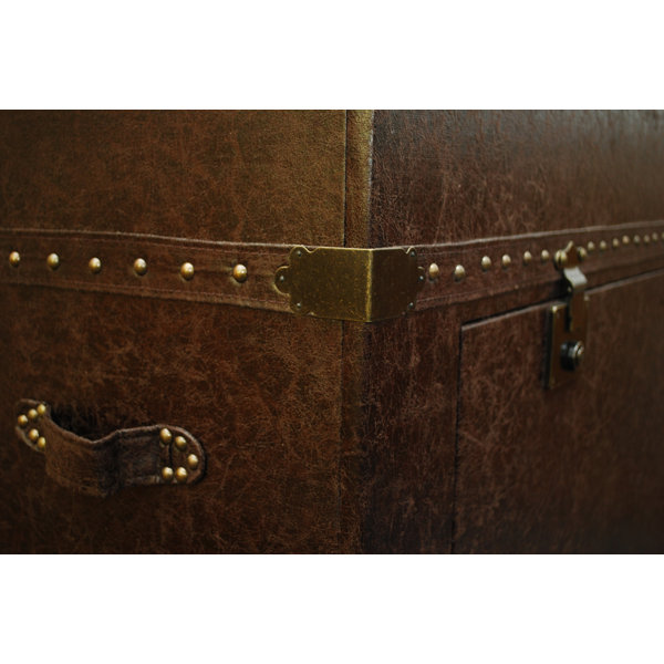 Touchstone Vintage Trunk Motorized TV Lift Cabinet - Leather-wrapped TV ...