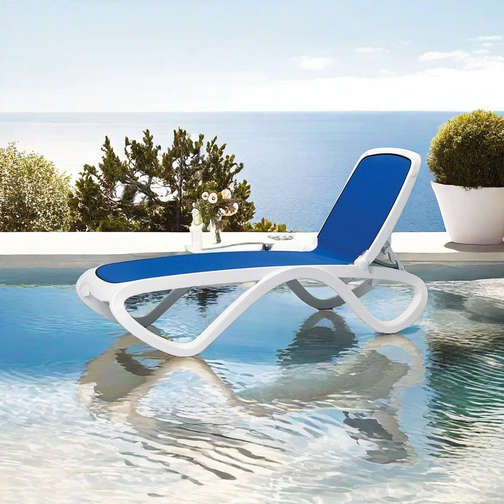 Elegance Furnishings Outdoor Chaise Lounge Chair Outdoor Resin Chaise ...