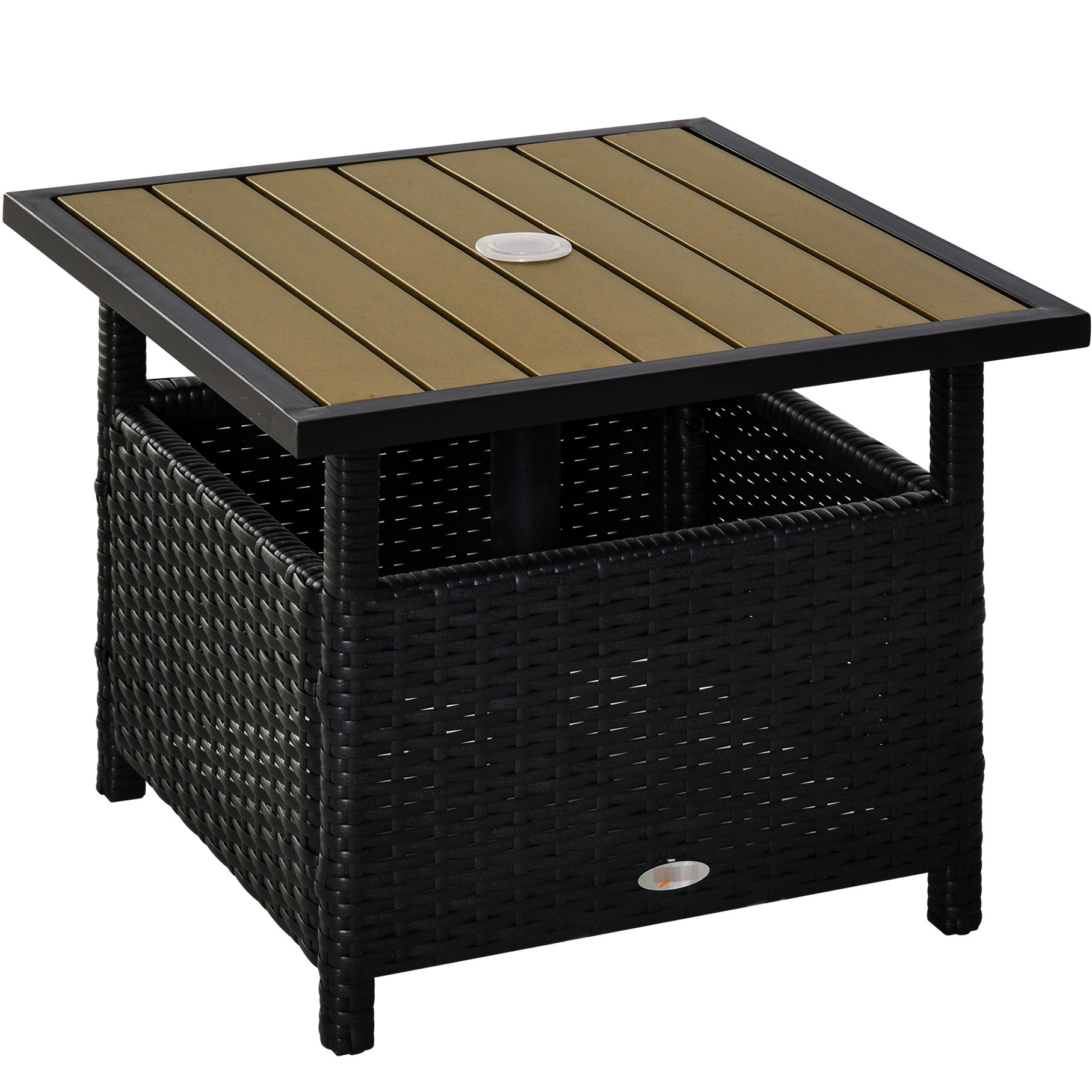 Latitude Run® Black & Tan Side Table With Steel Support - Outdoor ...