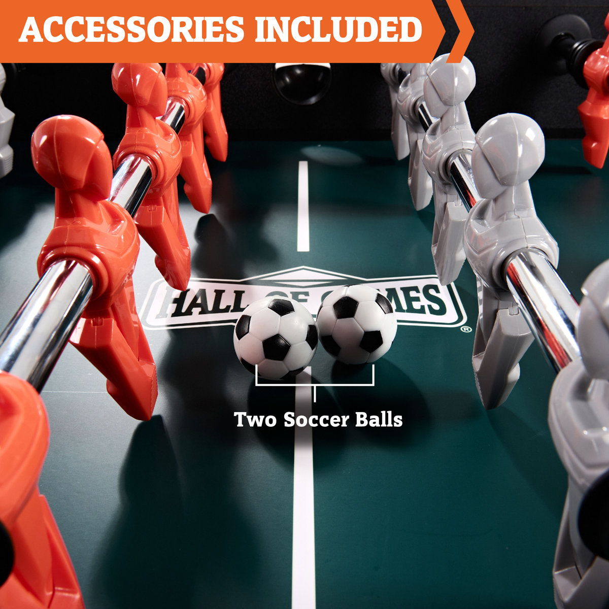 Hall of Games 54" Arcade Foosball Table with 2 Soccer Balls and Easy ...