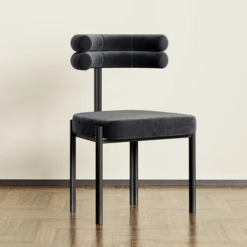 Karen Jai Home Lamia Fabric Metal Upholstered Back Side Chair | Wayfair