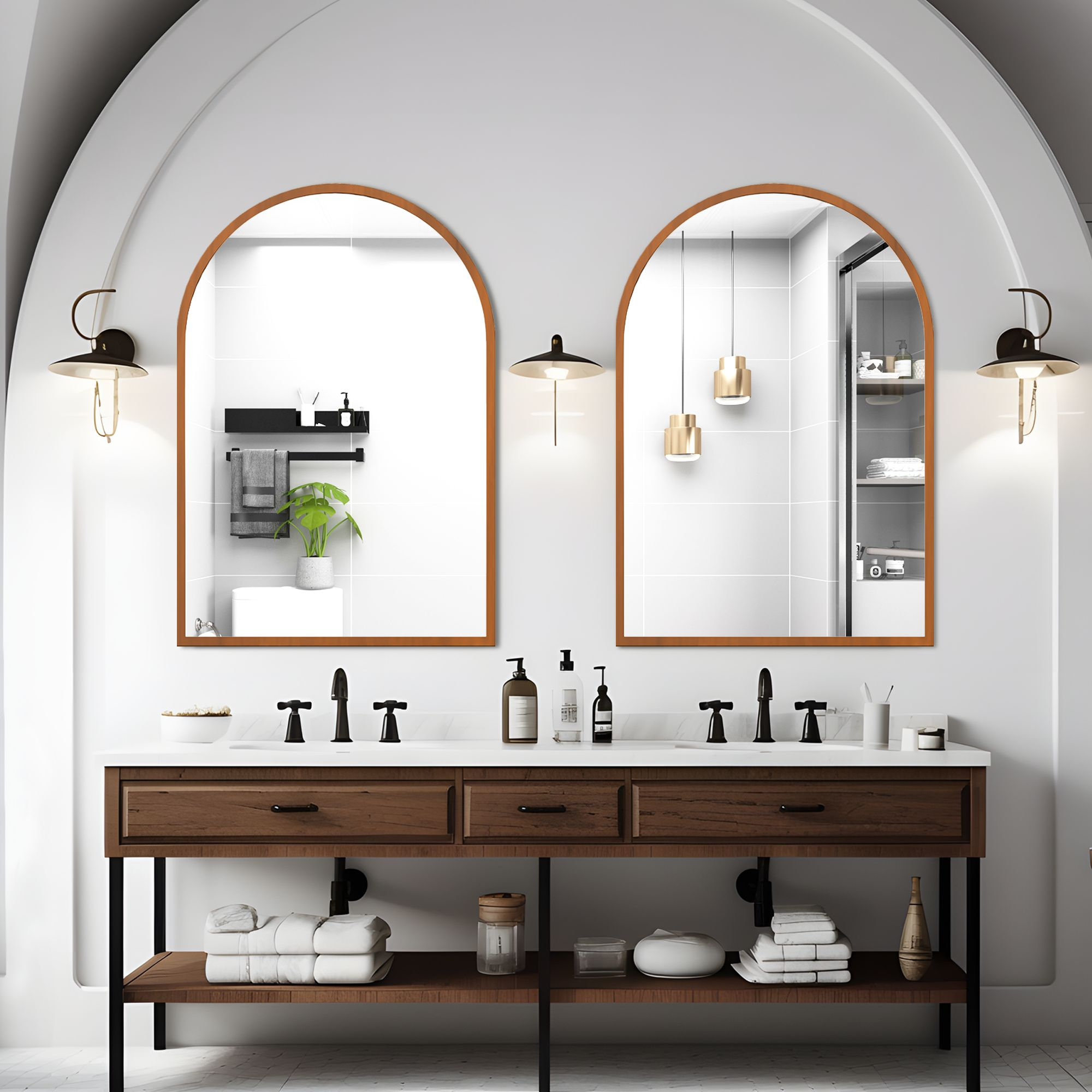 Latitude Run® Anavaeh Arch Solid Wood Wall Mirror & Reviews - Wayfair ...