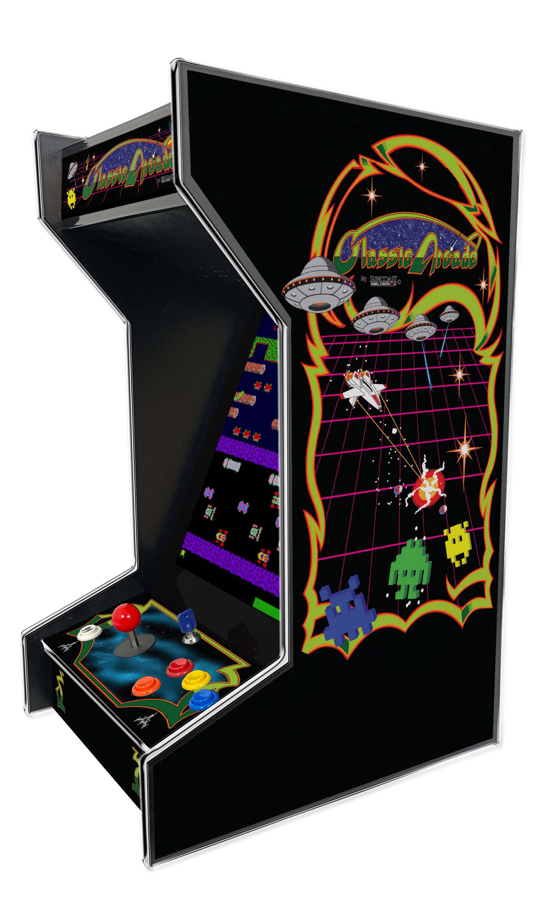 Suncoast Arcade Tabletop Arcade Machine with 19" Monitor and 516 Retro ...