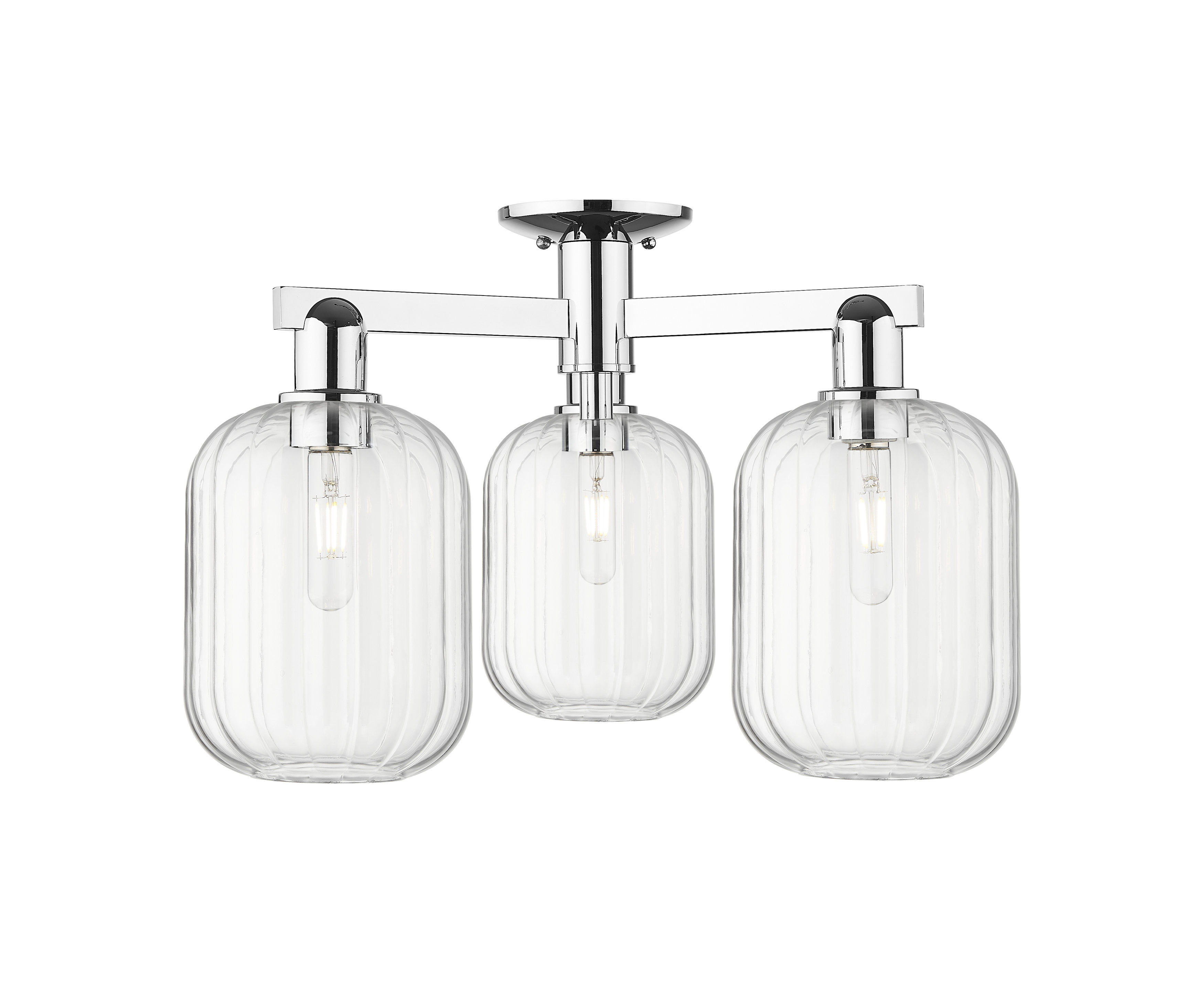 Mercer41 Ruvalcaba - 3 Light Jar Shade Semi-Flush Mount | Wayfair