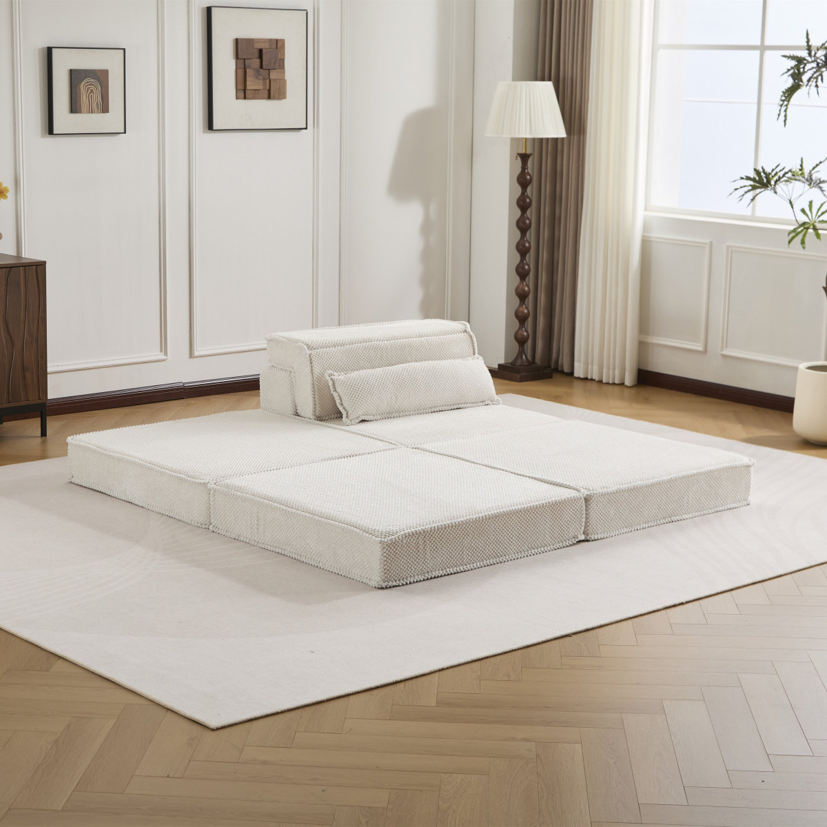 Latitude Run® Compression Mahjong Sofa,Convertible Floor Sofa Bed,DIY ...