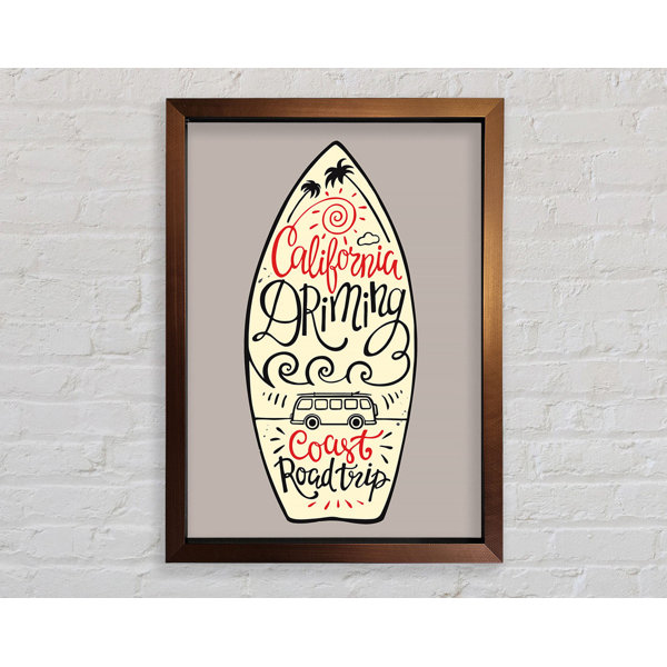 Bright Star California Surf Board - Single Picture Frame Art Prints ...