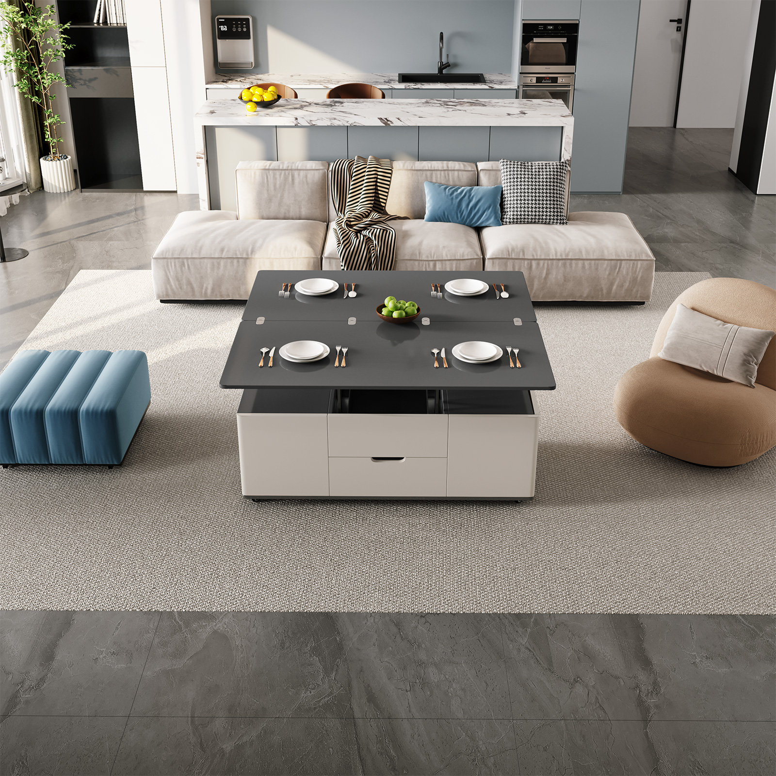 Ebern Designs Guyii Lift Top Coffee Table with Storage, Extendable ...