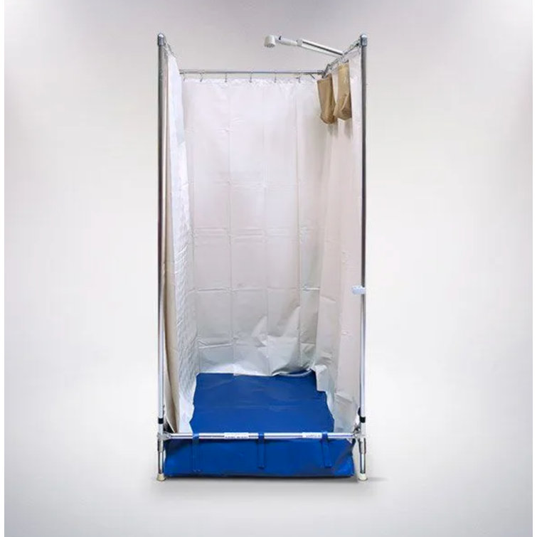 Fawssit Portable Showers 36'' W 72'' H Semi-Frameless Rectangle ...