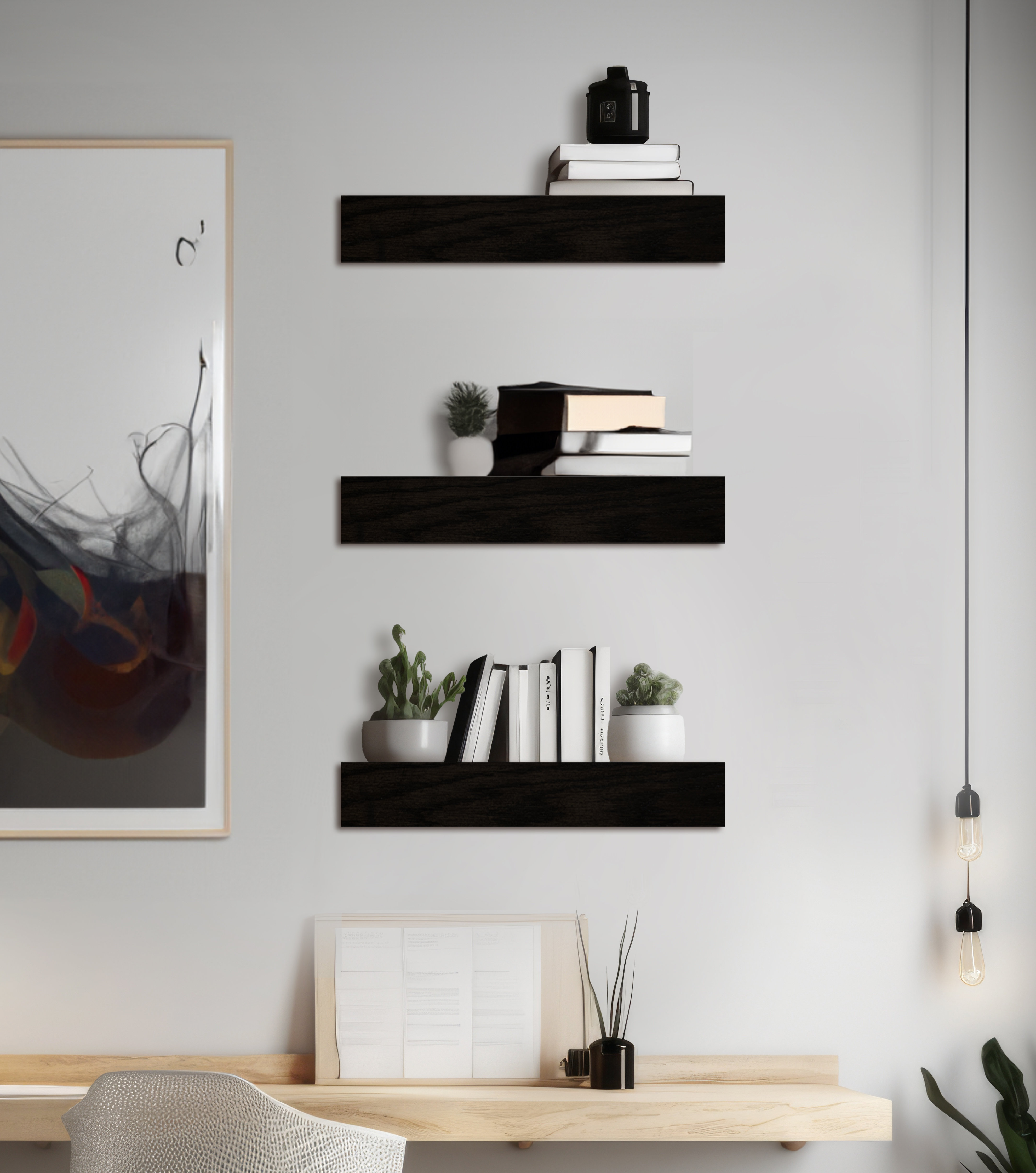 Rayne Mirrors Emerald Lee 3 Piece Oak Floating Shelf | Wayfair